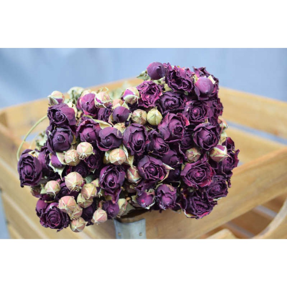 Mini Dried Rose Bouquet Red | Dried flower wedding bouquet | Dried ...