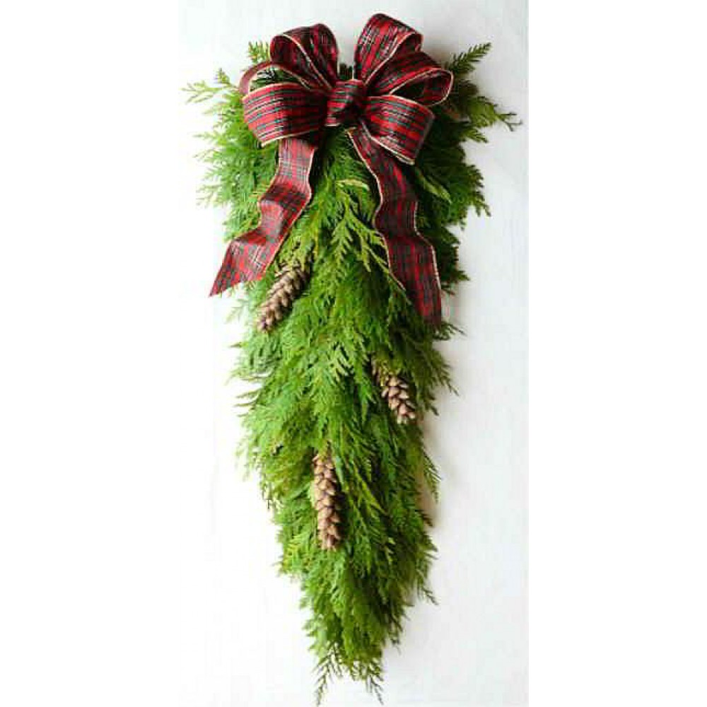 Fresh Cedar Teardrop Swag - Fresh Evergreen Swag