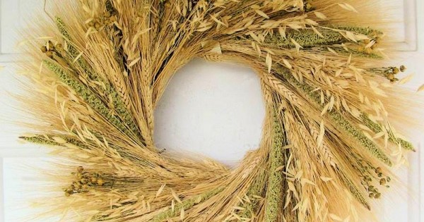 Mixed Grain Wheat Wreath - 19 inch Wheat Wreath